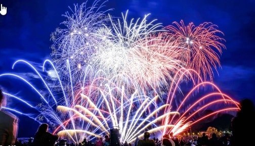 The 14th of July fireworks around Lake Annecy