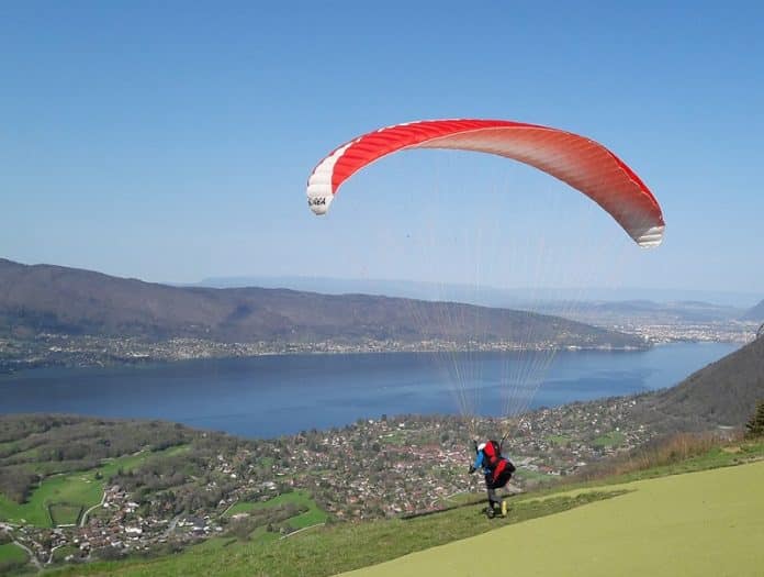 The Forclaz pass above Lake Annecy, in Haute-Savoie